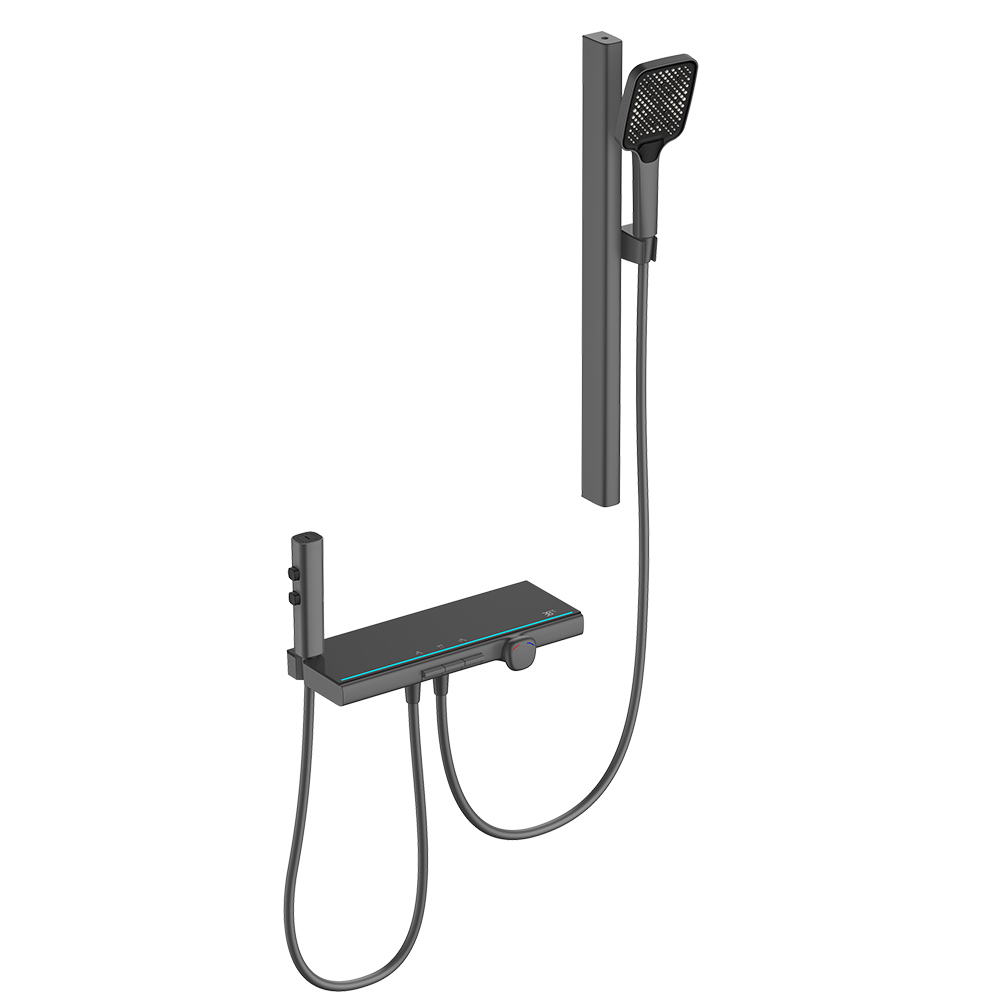 Matte Black Piano Key Single-function Shower Hand Shower with Digital ...