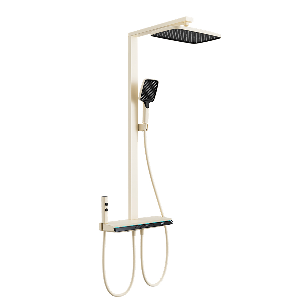 Milky Piano Keys Shower Faucet Set with Digital Display Water ...