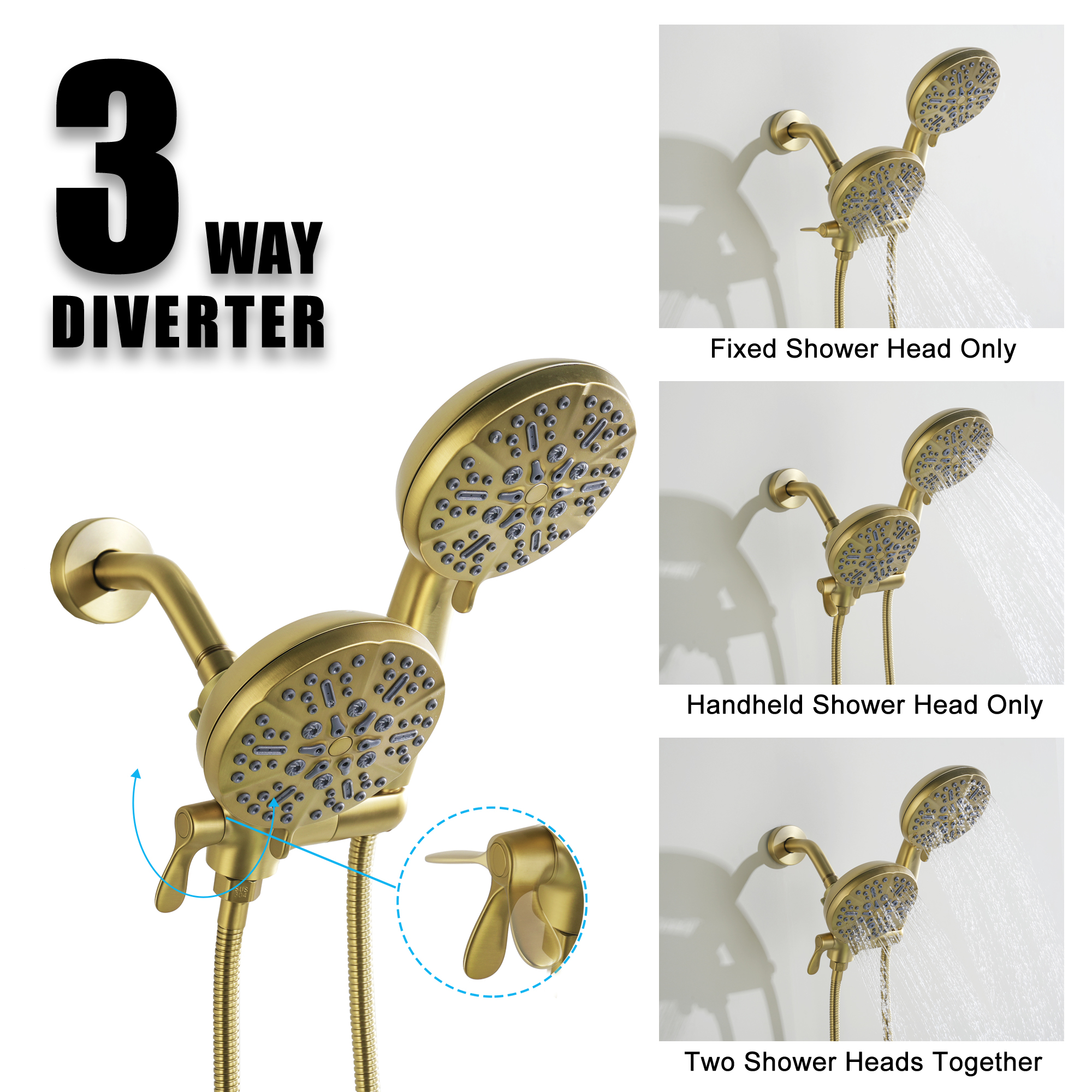 Gold shower faucet with tub spout, bathtub and shower faucet ...